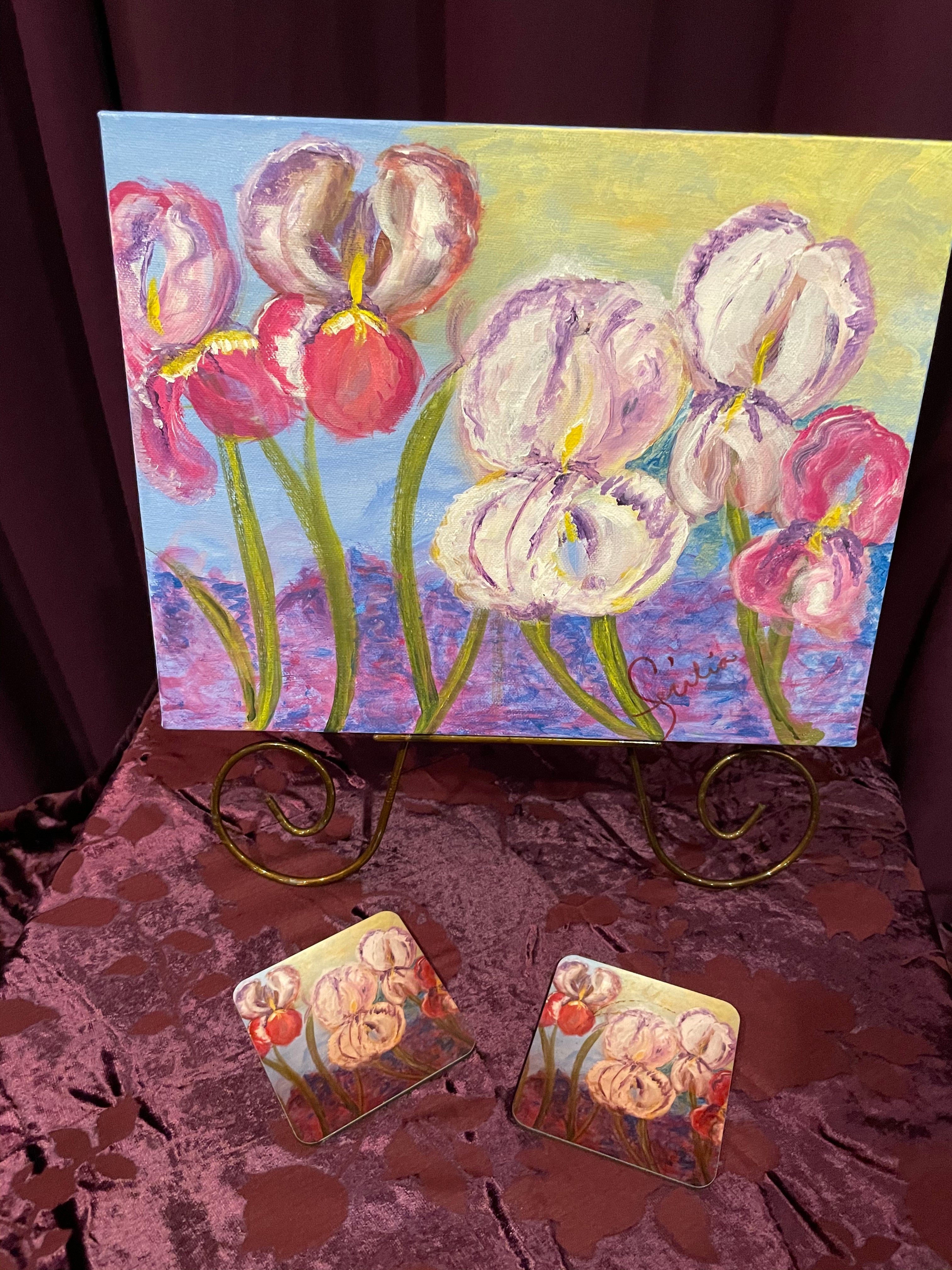 Art in watercolor prints canvas floral, beaches, palms, Ceci Califor ...